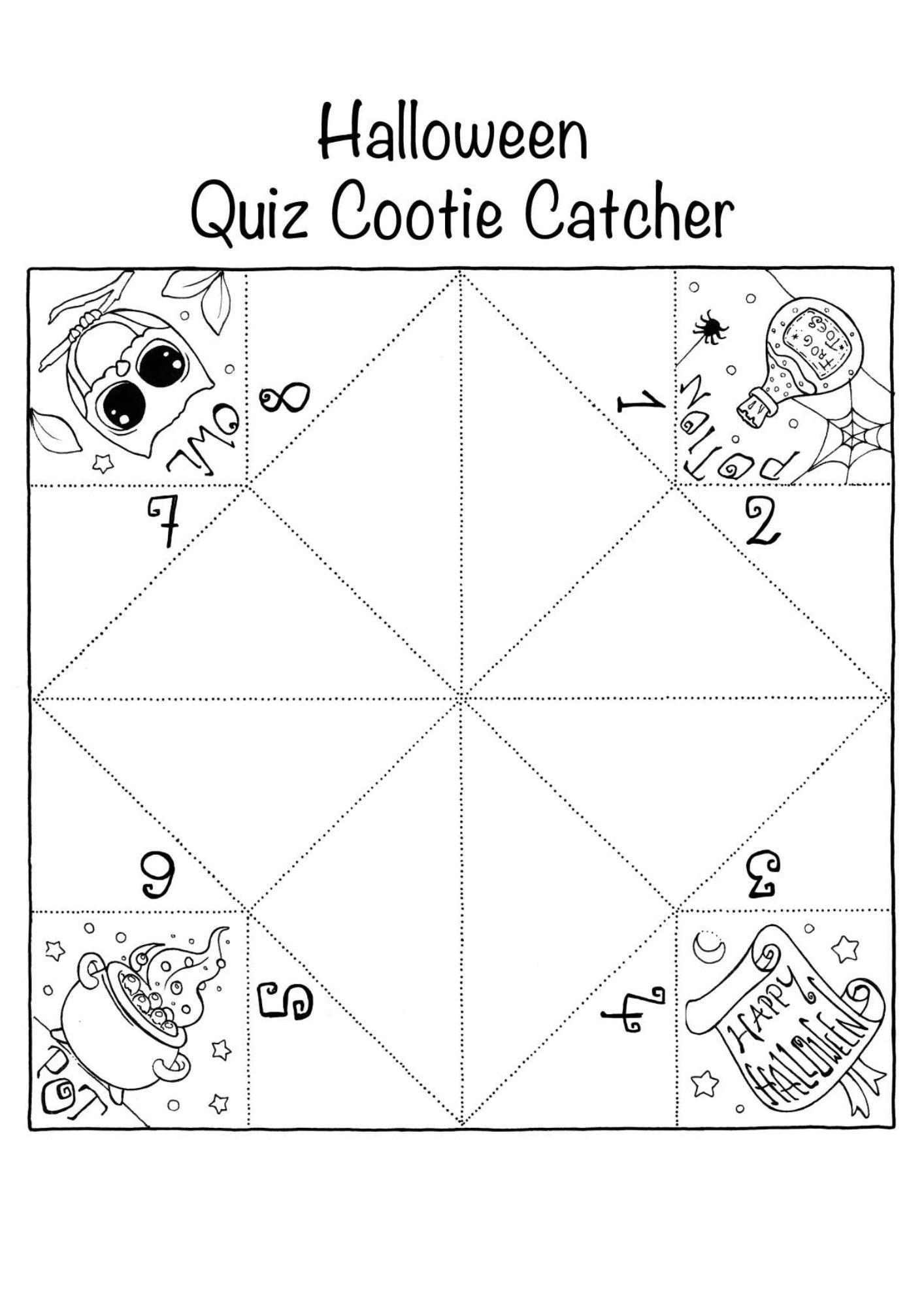 Halloween Cootie Catcher | Halloween Quiz Cootie Catcher | Halloween ...