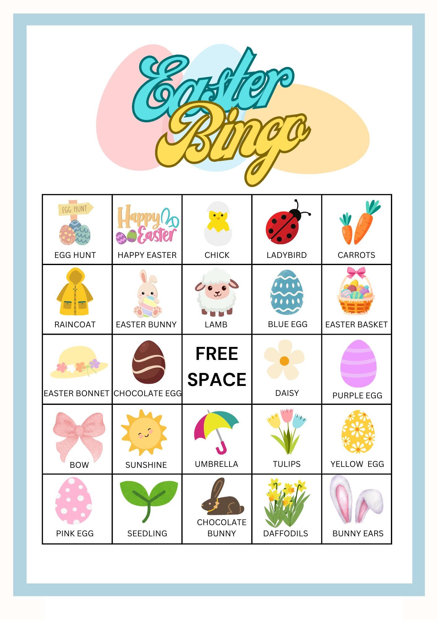 Easter Bingo Game for Kids | 20 Bingo Cards | Spring Bingo Game ...