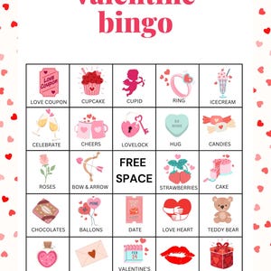 Valentines Bingo Game for Kids. Valentines Day Game, Love Game ...