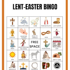Lent Bingo, Easter Bingo, Bible Bingo, 20 Bible Bingo, Ash Wednesday ...