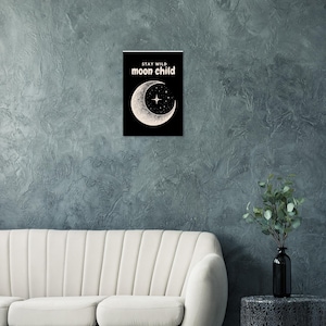 Stay Wild Moon Child Inspirational Boho Poster, Indie Room Decor, Retro ...