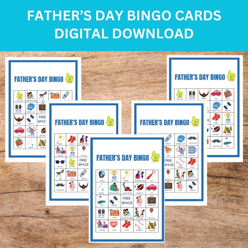 Printable Father's Day Bingo, 20 Bingo Cards, Father's Day Activity ...