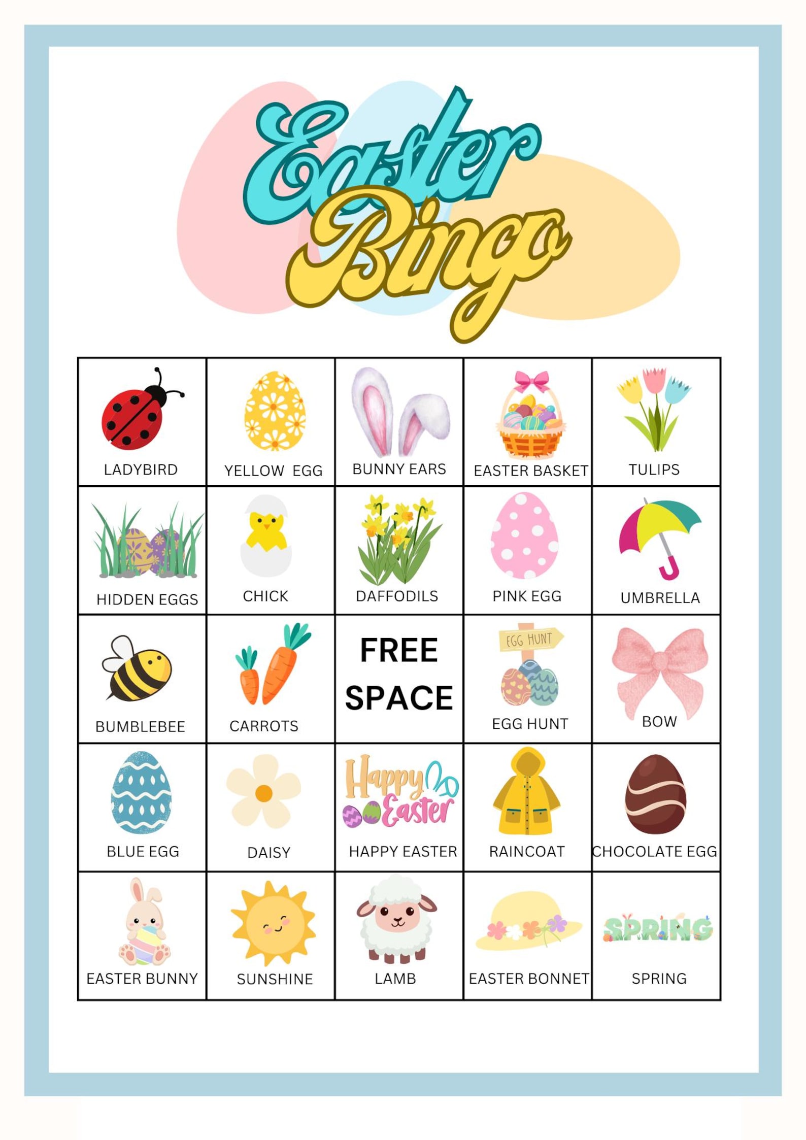 Easter Bingo Game for Kids | 20 Bingo Cards | Spring Bingo Game ...