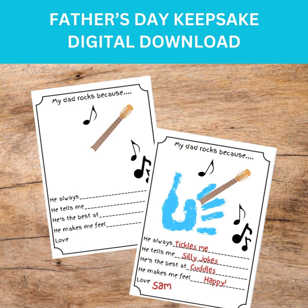 Father's Day Music Printable | Kids' Handprint Keepsake | Crafts for ...