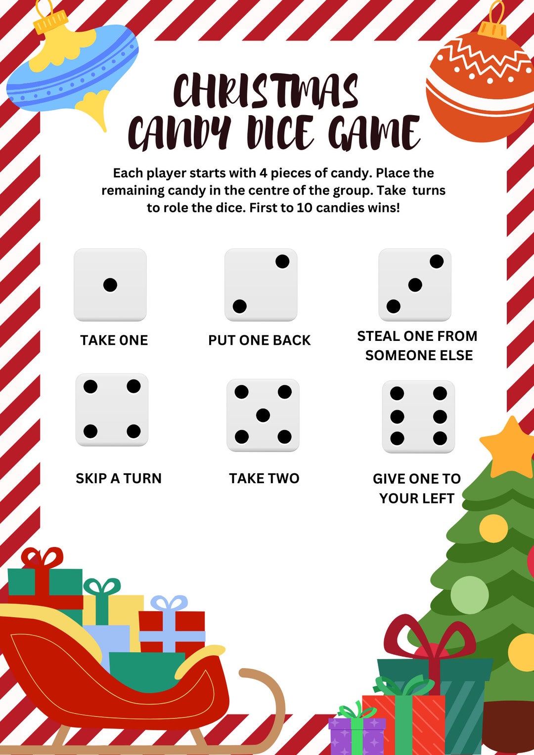 Christmas Candy Dice | Candy Dice Game | Christmas Candy Game ...