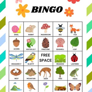 Nature Bingo Game: Outdoor Scavenger Hunt, 20 Printable Cards (PDF ...