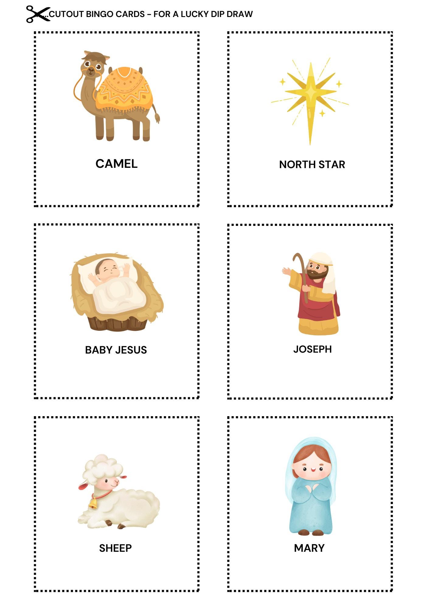 Nativity Bingo, Nativity Story, Christmas Story Bingo, Bible Bingo ...