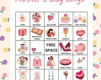 Mother's Day Bingo Cards, Printable Mother's Day Bingo, Happy Mother's ...