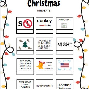 Christmas Dingbat Puzzle | Fun Picture Quiz (digital Download) - Etsy