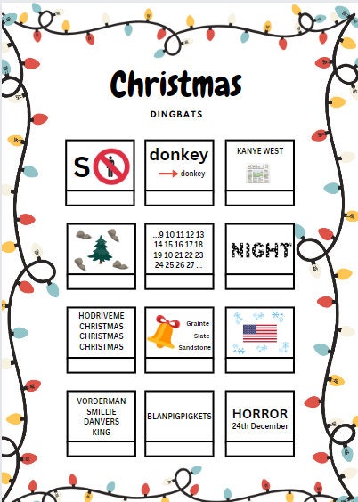 Printable Christmas Dingbat Puzzle Games | Christmas Game for Kids ...