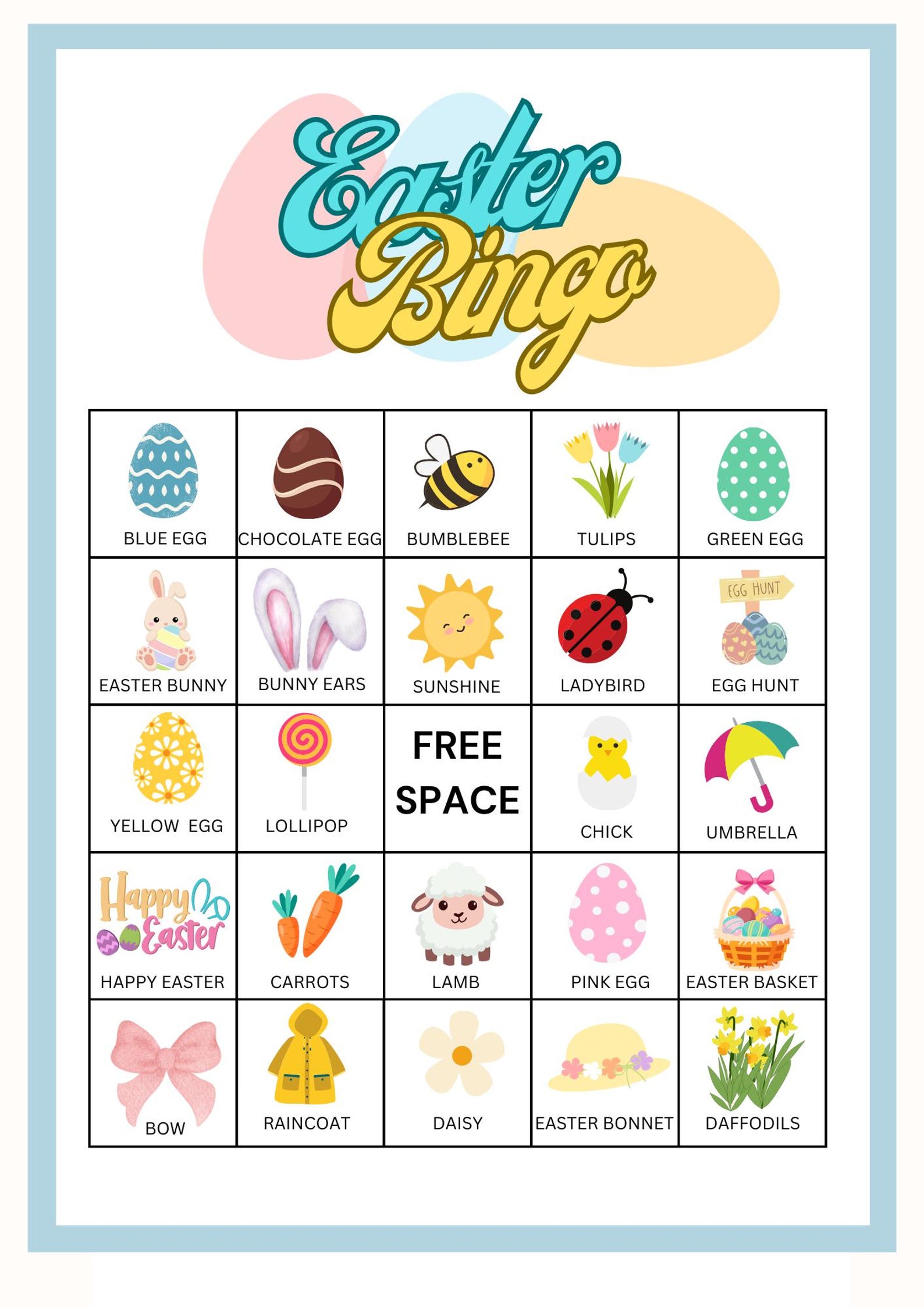Easter Bingo Game for Kids | 20 Bingo Cards | Spring Bingo Game ...