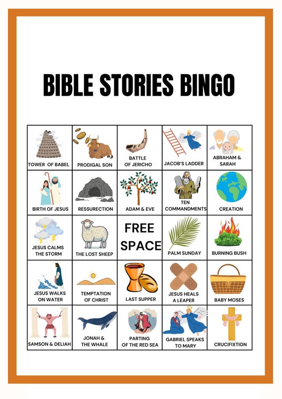 Bible Bingo Cards, Printable Bible Stories Activity for Kids ...