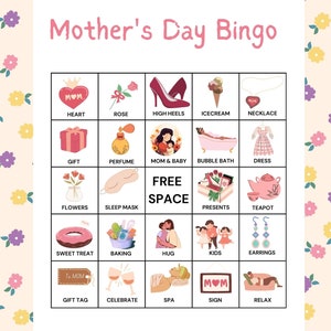 Printable Mother's Day Bingo, 20 Mother's Day Bingo Cards, Mother's Day ...