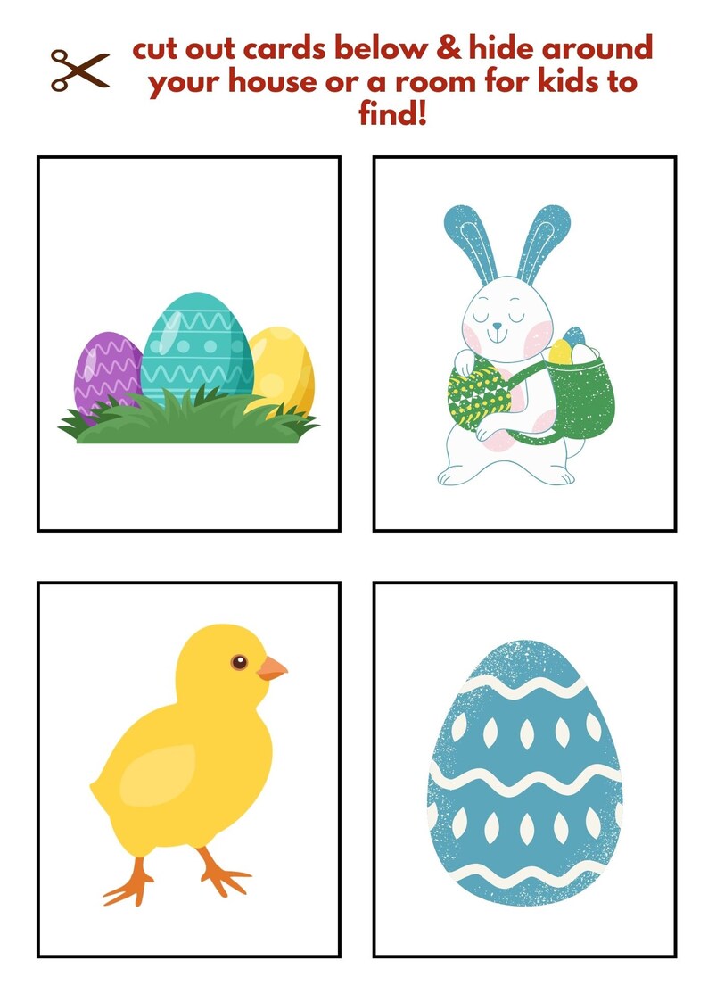 Kids Easter Scavenger Hunt Game | Printable Download | Classroom Party ...