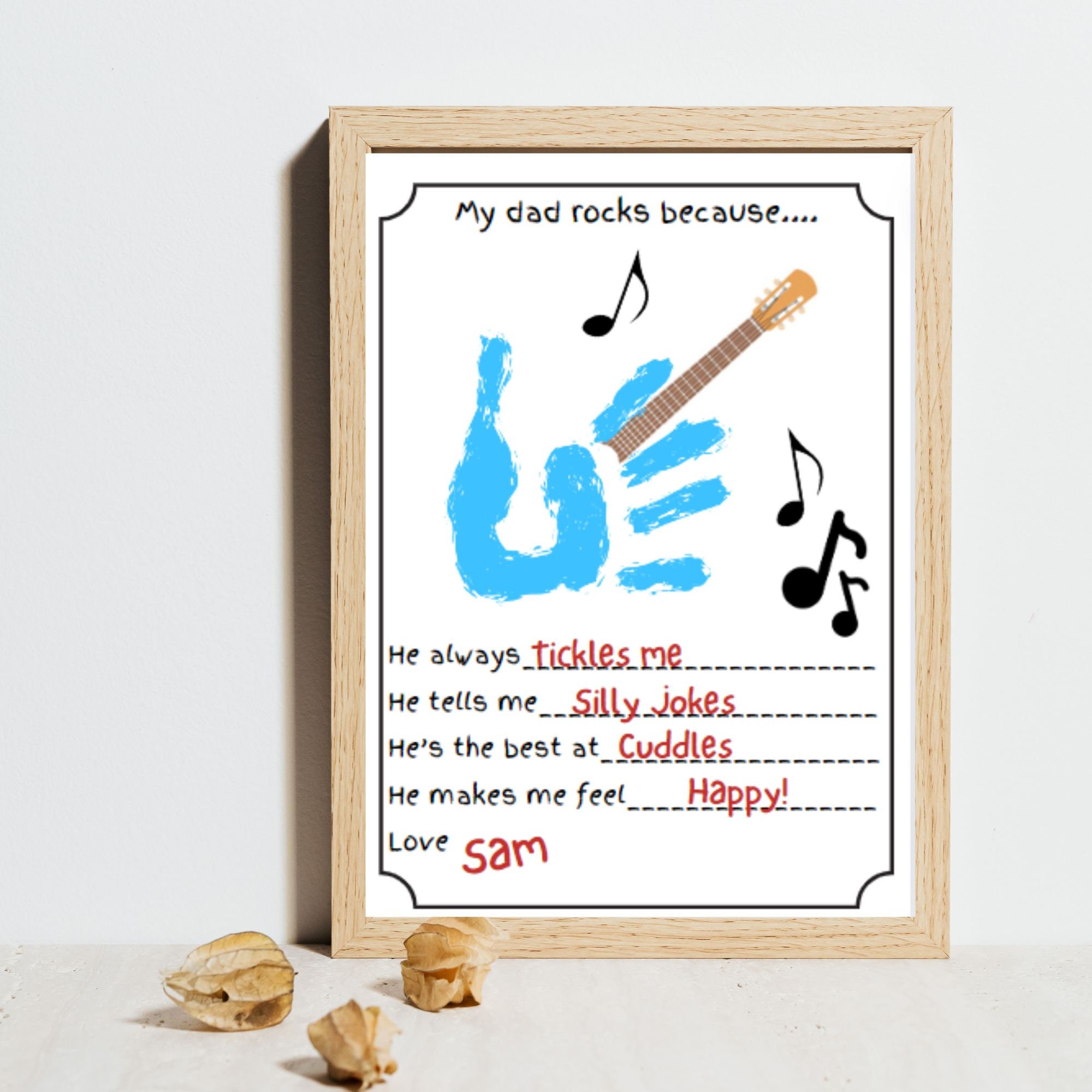Father's Day Music Printable | Kids' Handprint Keepsake | Crafts for ...