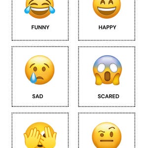 Emotions Bingo Game: Emoji Learning, Kids Party Activity (PDF Download ...