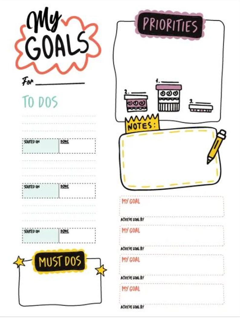 2025 Goal Planner Printable | Yearly Goal Setting Template ...