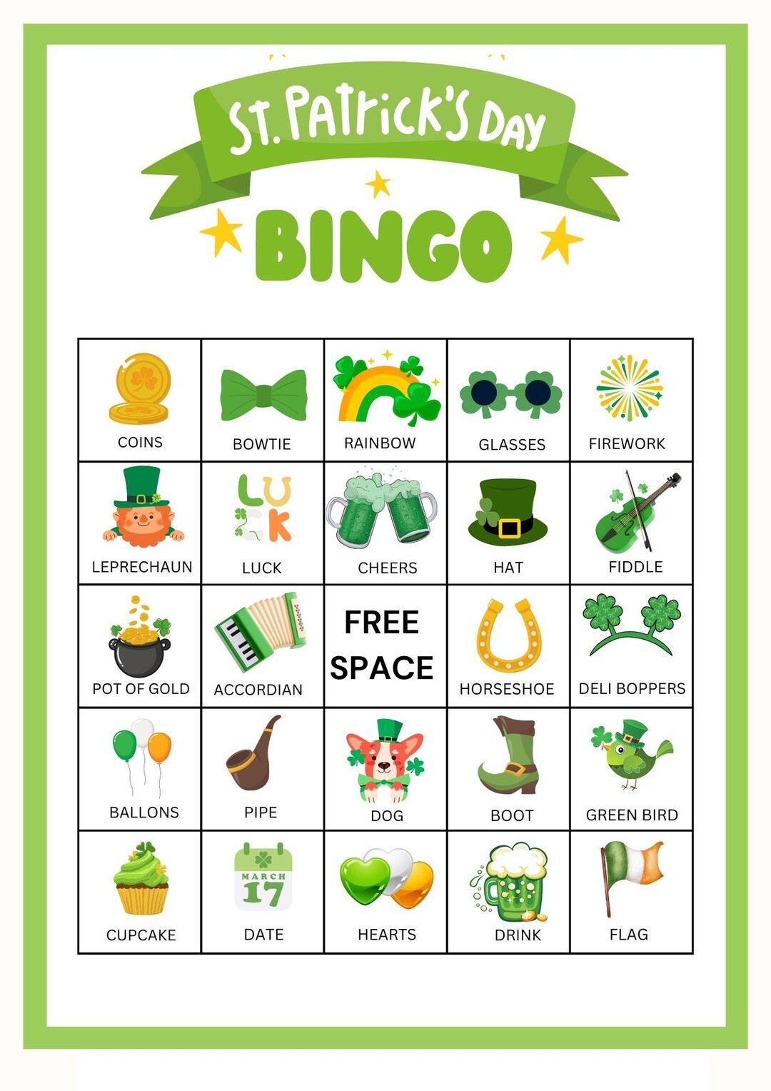 St Patricks Day Printable Bingo | St Patricks Game| St Patricks Day Kid ...
