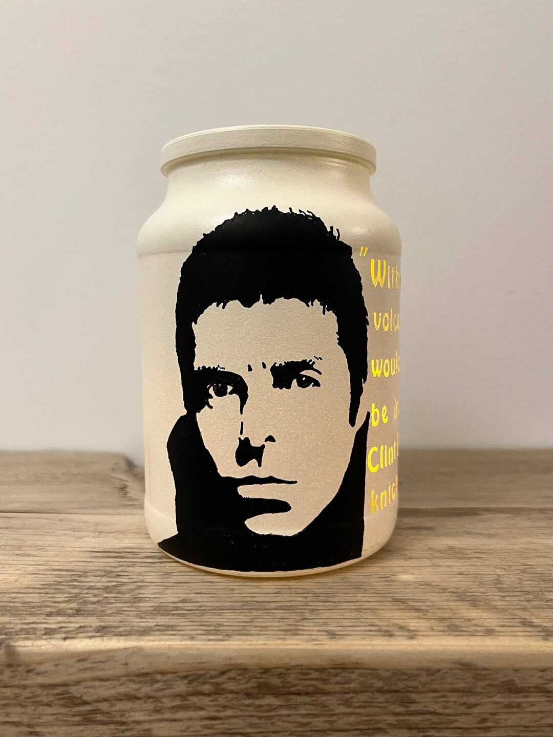 Liam Gallagher Inspired Hand Painted Glass Candle Holder - Etsy