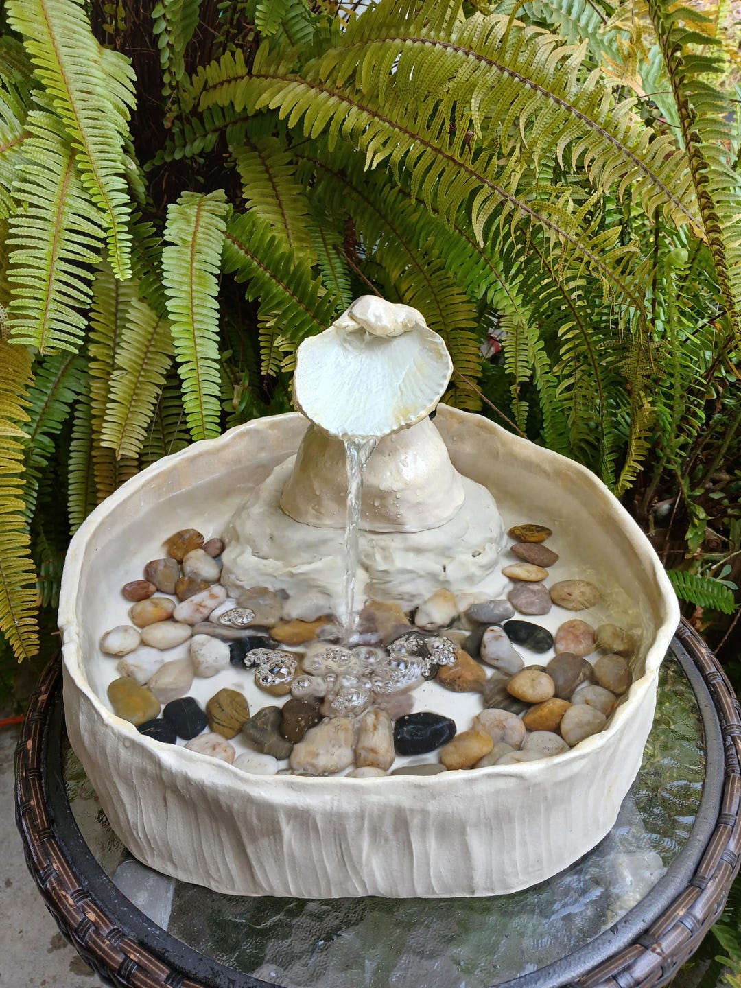 Sea Shell Tabletop Fountain in Natural Colors - Etsy