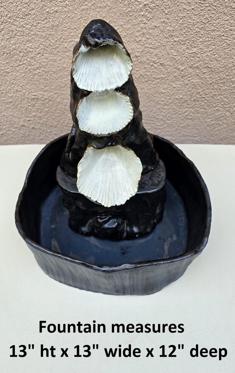 Tabletop Seashell Fountain in Dark Gray - Etsy