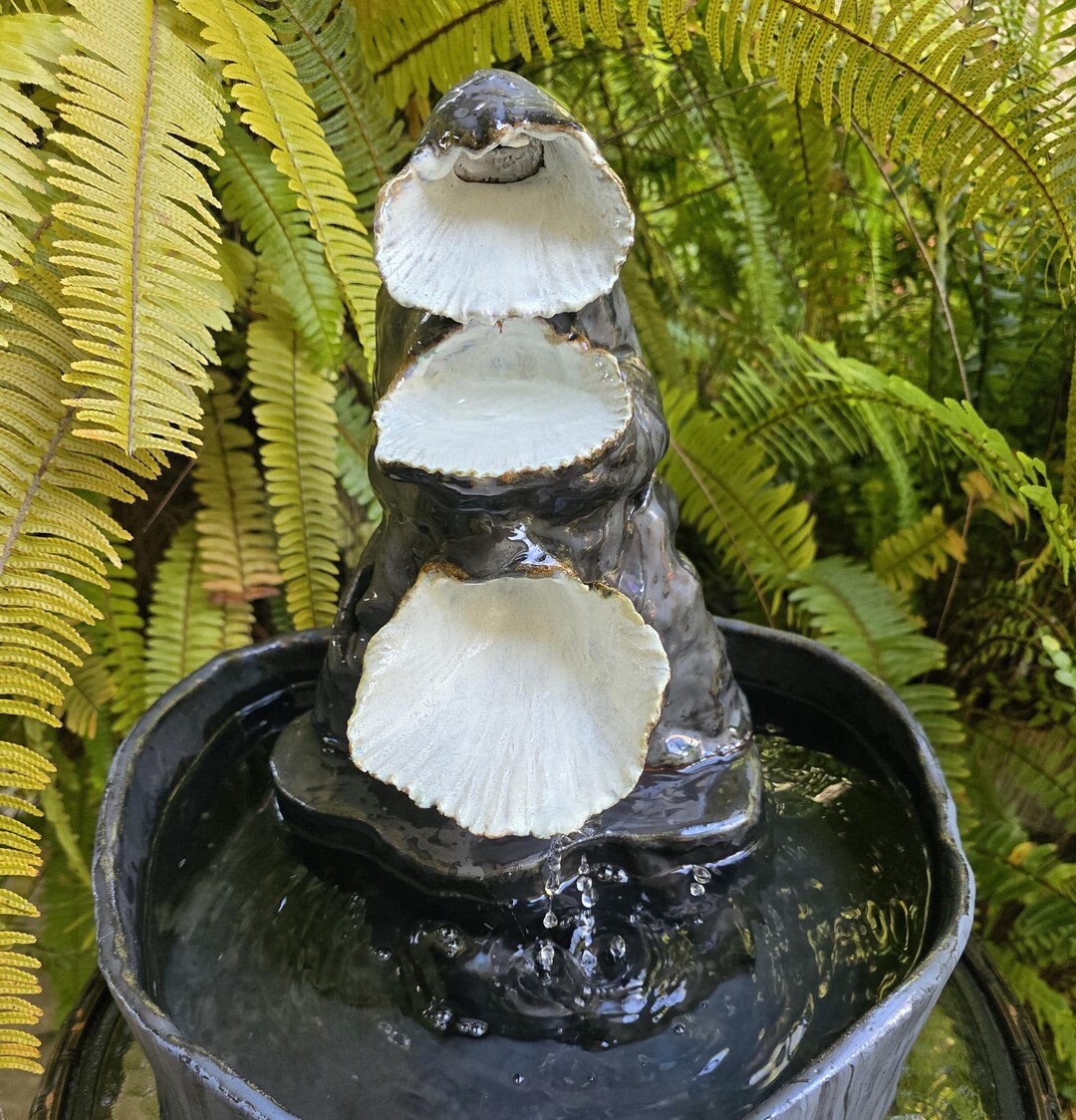 Tabletop Seashell Fountain in Dark Gray - Etsy