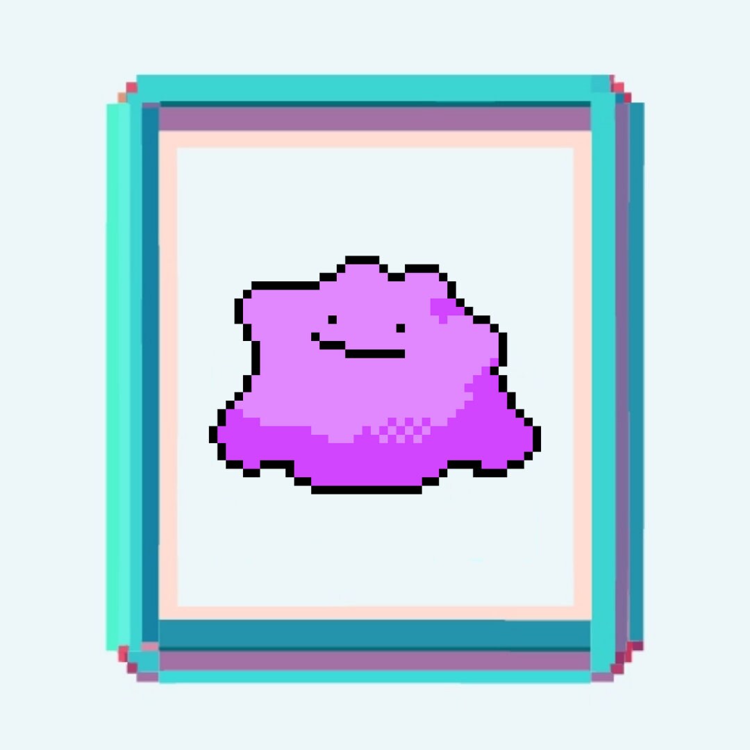 Ditto Pokemon Pixel Art Imprimible Digital Poster 3 Archivos - Etsy México