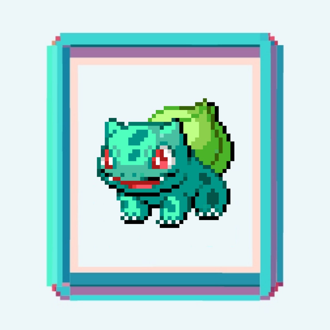 Bulbasaur Pokemon Pixel Art Printable Digital Poster 3 Files in SVG ...