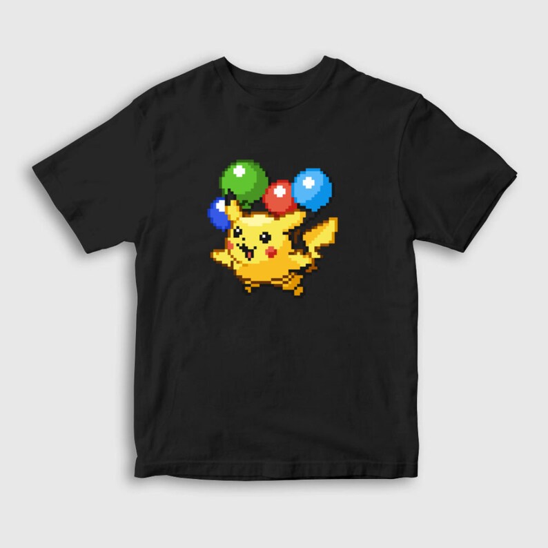 Pikachu With Balloons Pixel Art Printable Digital Poster 3 Files in SVG ...