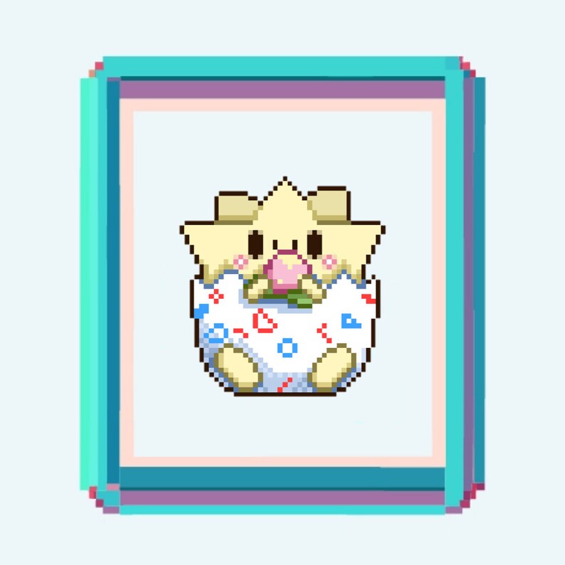 Togepi Pokemon Pixel Art Afiche Digital Imprimible 3 Archivos - Etsy México
