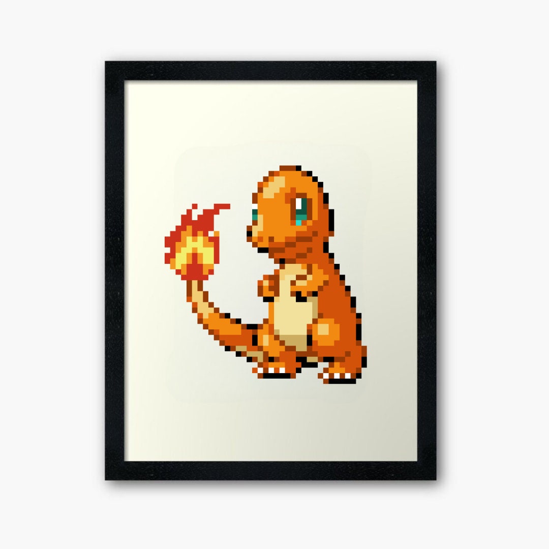Charmander Pixel Art Template
