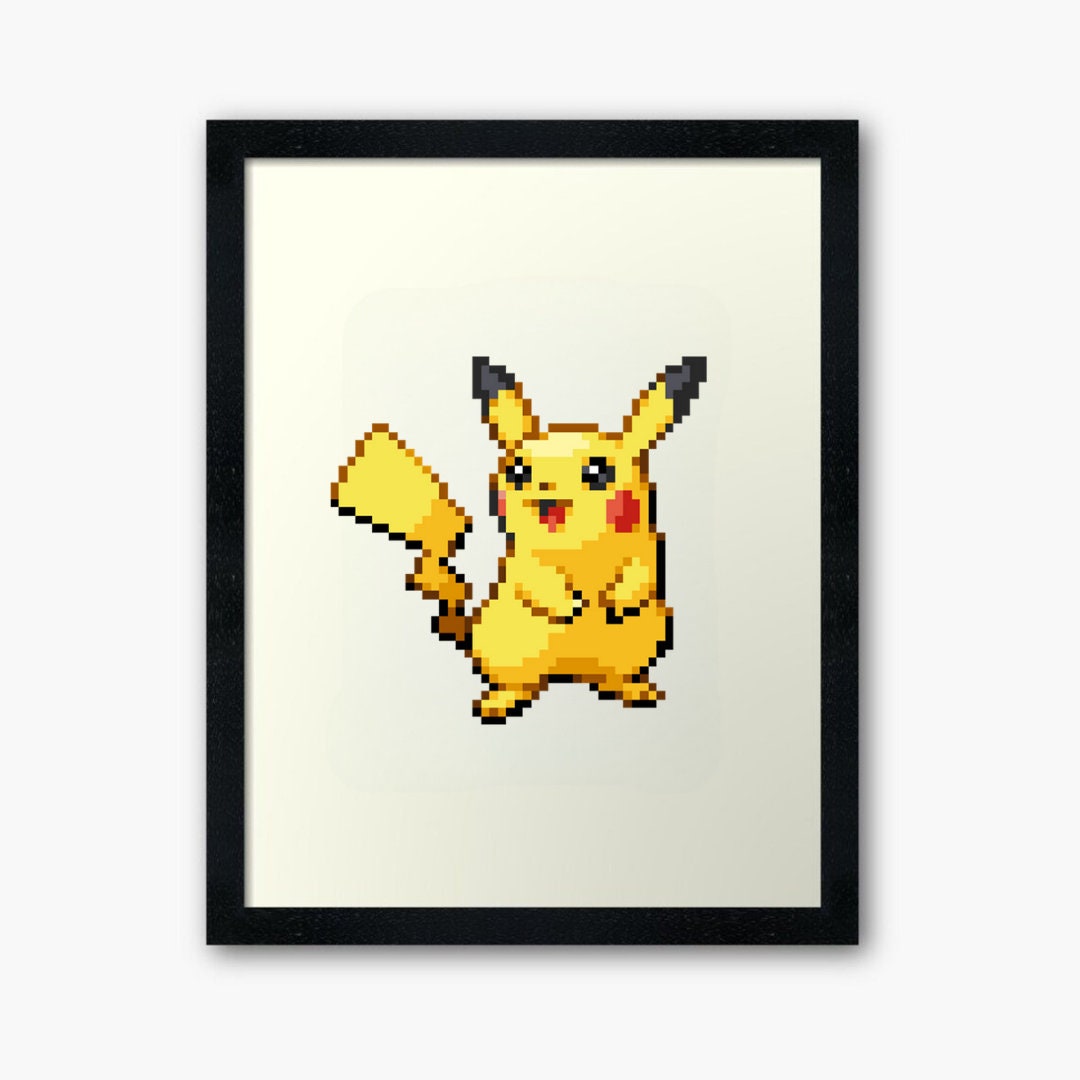 Pikachu Pokemon Pixel Art Printable Digital Poster 3 Files in - Etsy ...