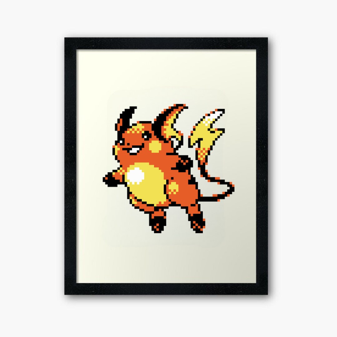 Raichu Pokemon Pixel Art Printable Digital Poster 3 Files in - Etsy