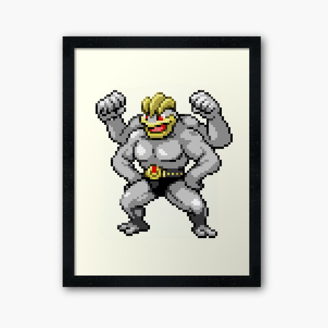 Machamp Pokemon Pixel Art Printable Digital Poster 3 Files in - Etsy