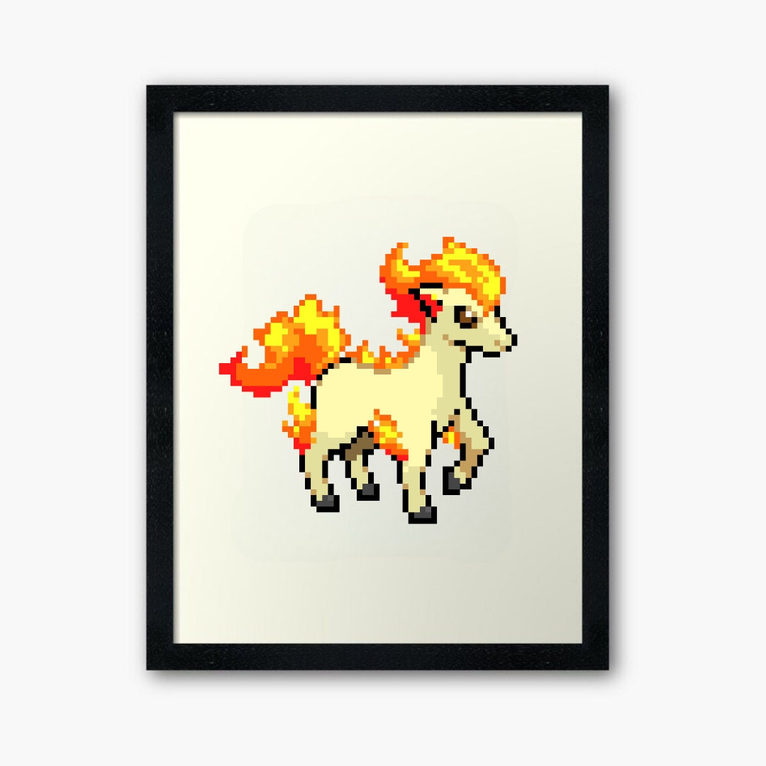 Ponyta Pokemon Pixel Art Printable Digital Poster 3 Files in - Etsy