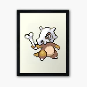Cubone Pokemon Pixel Art Printable Digital Poster 3 Files in SVG, PNG ...