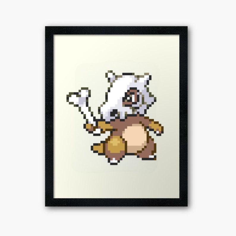 Cubone Pokemon Pixel Art Printable Digital Poster 3 Files in SVG, PNG ...