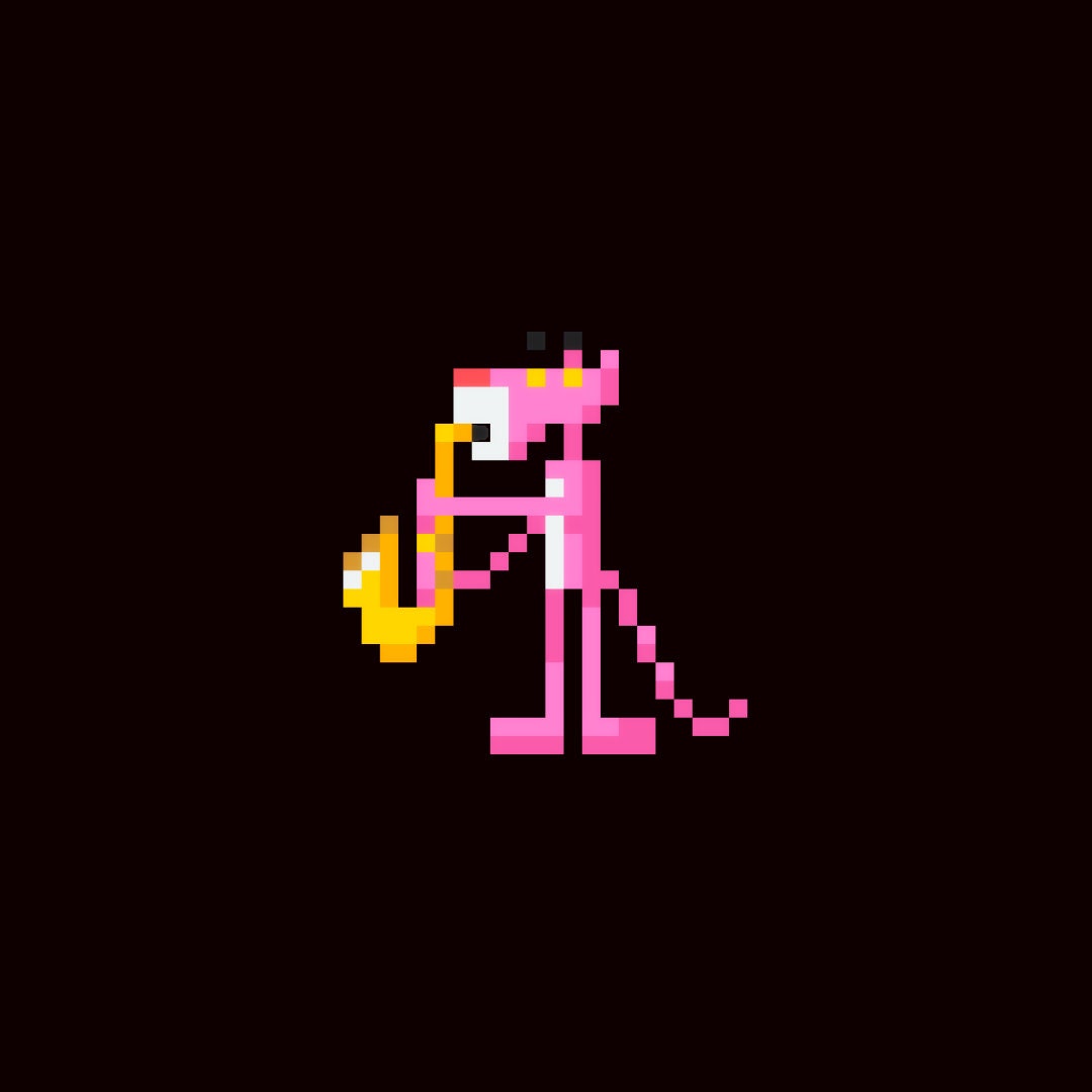 Pink Panther Pixel Art Printable Digital Poster 3 Files in SVG, PNG and ...