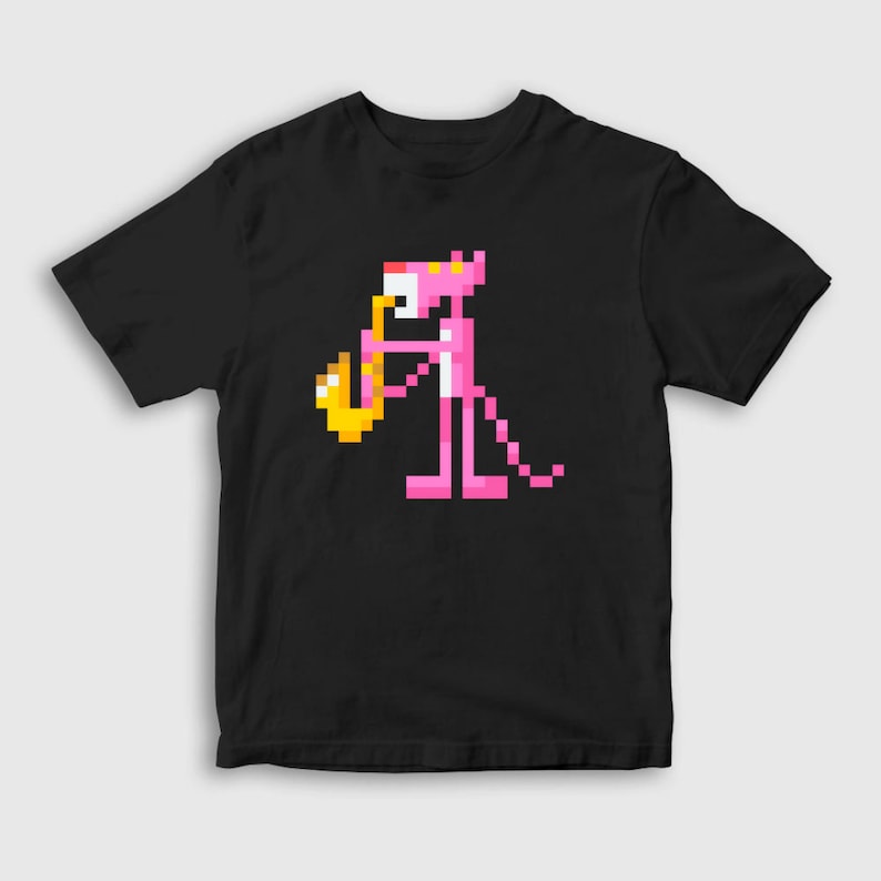 Pink Panther Pixel Art Printable Digital Poster 3 Files in SVG, PNG and ...