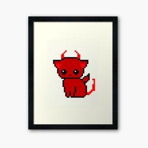 Halloween Cat Pixel Art Printable Digital Poster 3 Files in SVG, PNG ...