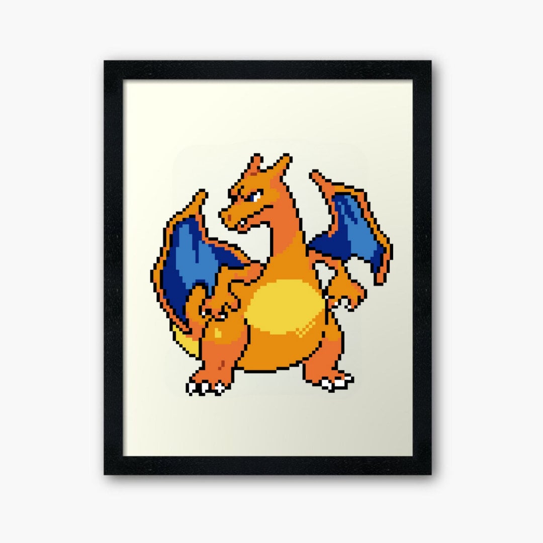 Charizard Pokemon Pixel Art Printable Digital Poster 8 Files - Etsy ...