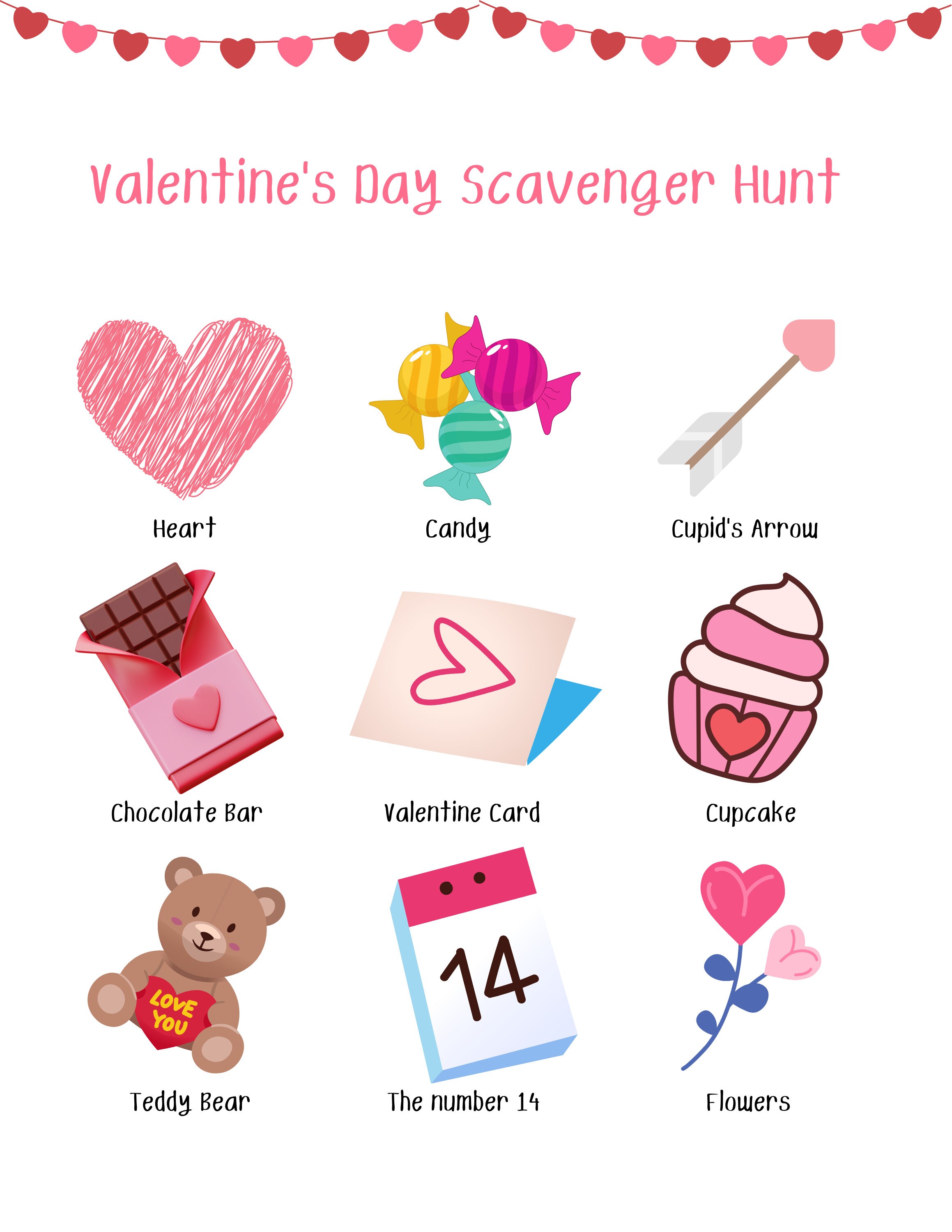 Valentine's Day Scavenger Hunt - Etsy