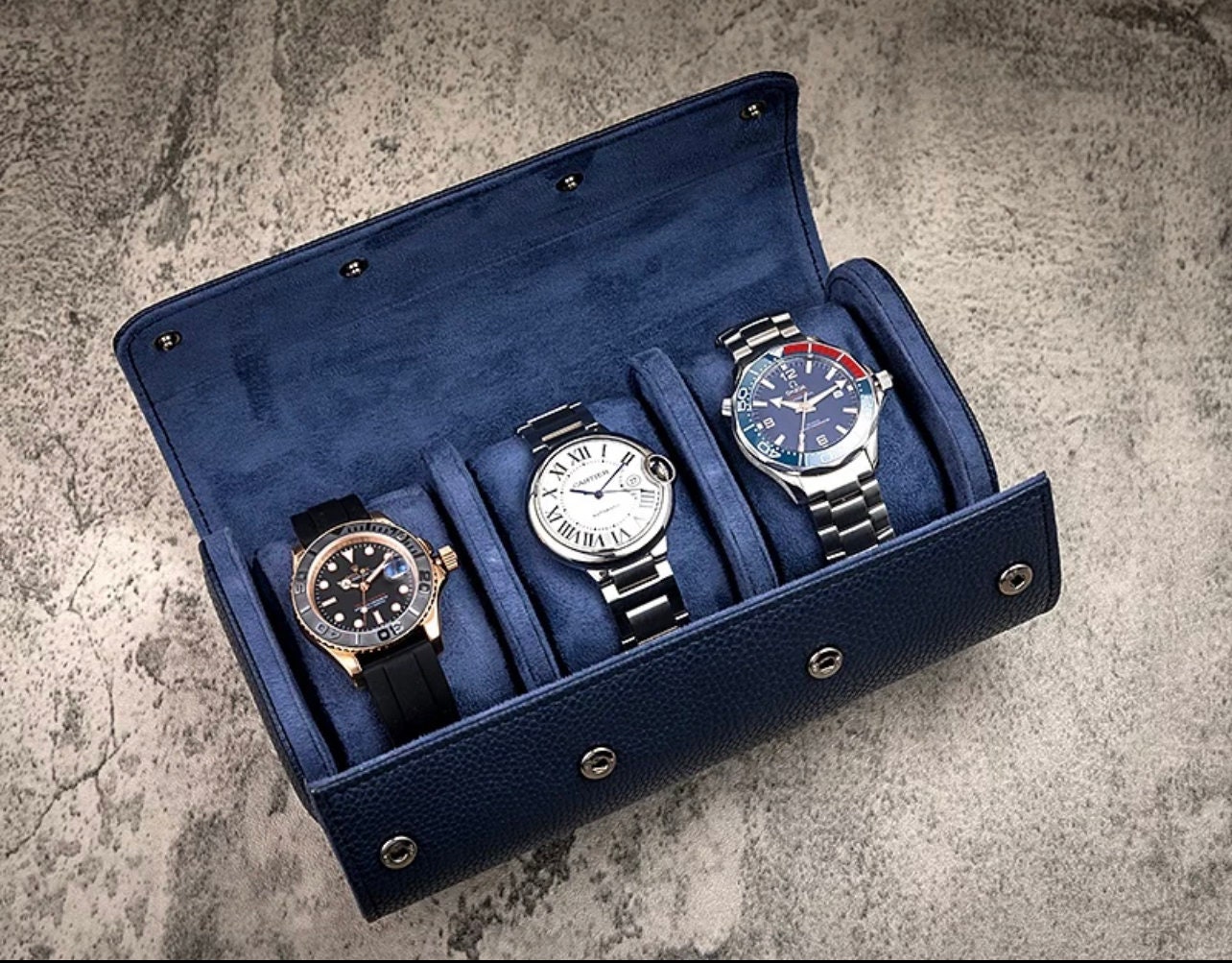 Luxury Leather Watch Case Roll for 3 Watches - Etsy