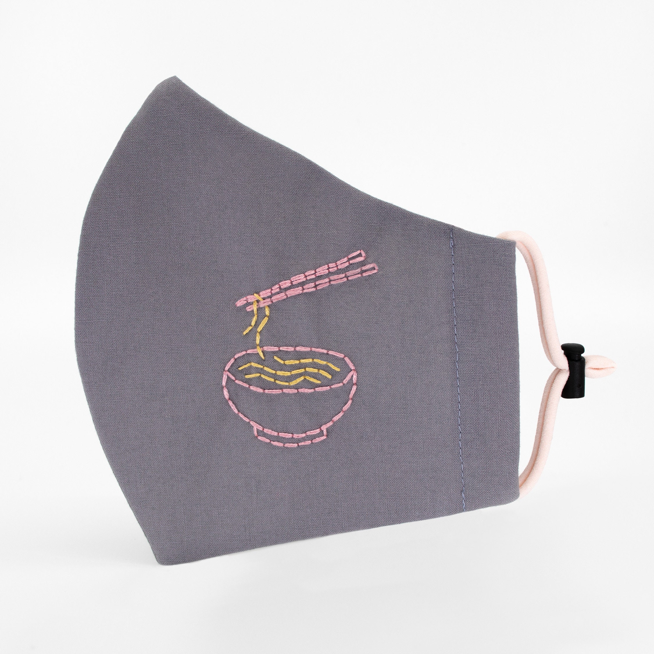 Hand-embroidered Ramen Noodles Face Mask 100% Cotton With - Etsy