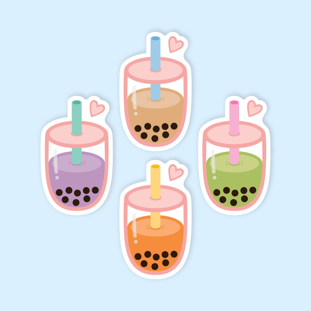 Boba Milk Tea Stickers Classic Milk Tea Taro Milk Tea - Etsy