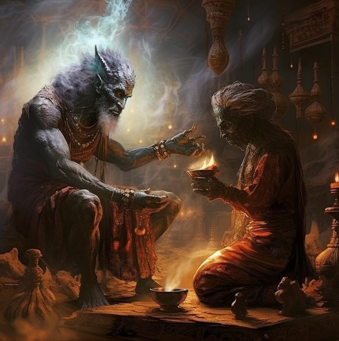 RARE All-knowing King Delphicius ORACLE Solomon Marid Djinn Know the ...