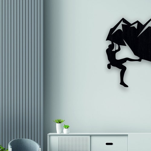 Rock Climber Wood Wall Art Climbing Wall Decor Adventure - Etsy