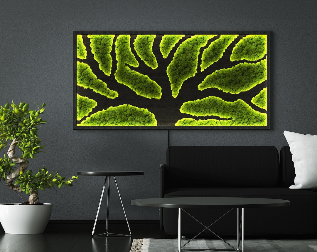 Preserved Moss Tree Wall Decor, Moss Wall Art, Custom Moss Wall Art ...