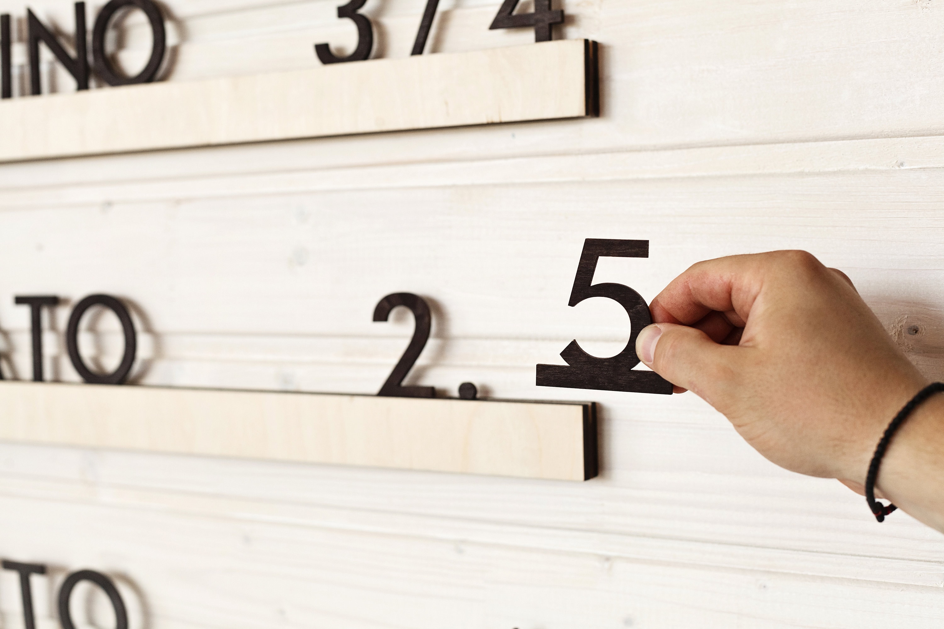 Wooden Wall Rail Board, Changeable Letter Board, Oak, Walnut Message ...