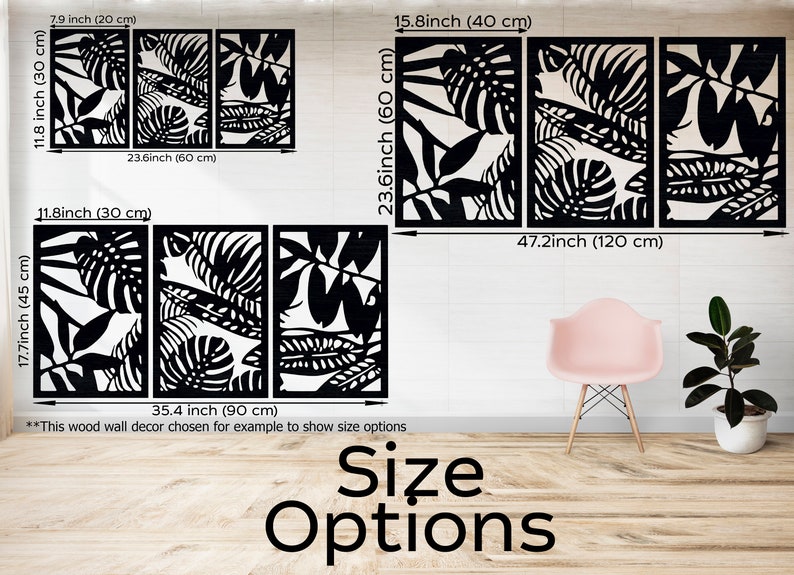 Cuadros de madera para pared, trípticos para pared, decoración ...